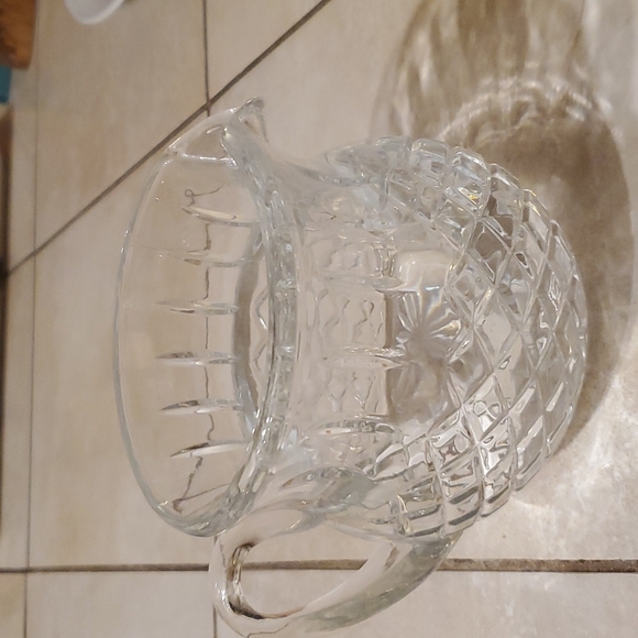 Dining | Vintage Very Heavy Clear Crystal Cut Glass Small Juice Pitcher ...